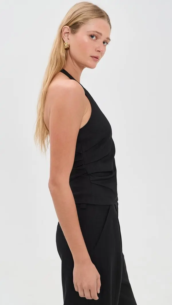 A.L.C. Sylvie Halter Neck Top - Black