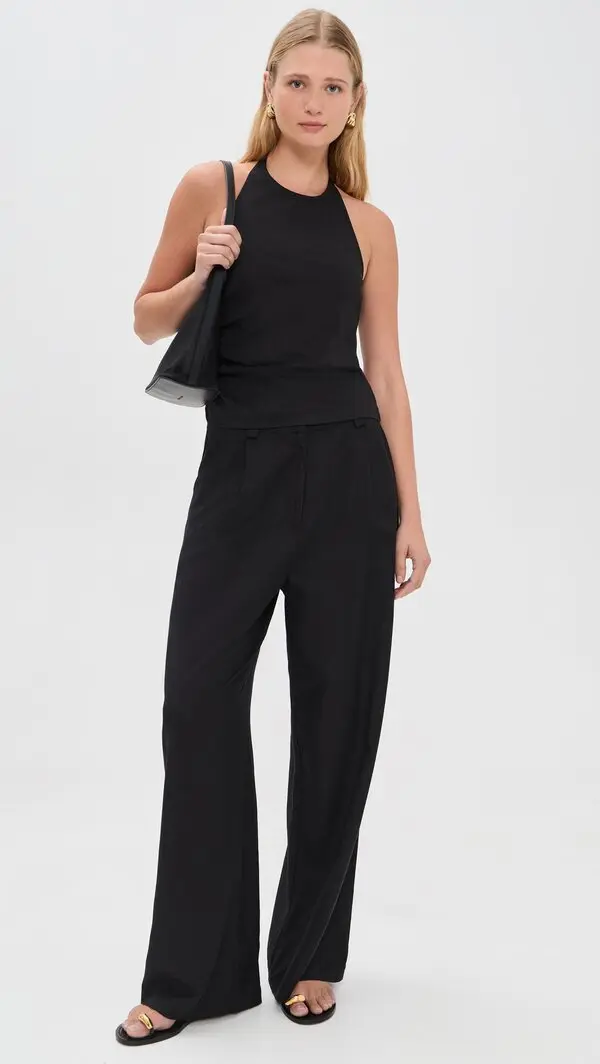 A.L.C. Sylvie Halter Neck Top - Black