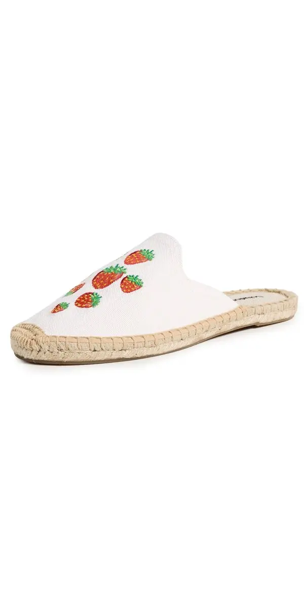 Soludos Espadrille Mules - Mini Strawberries/oasis White