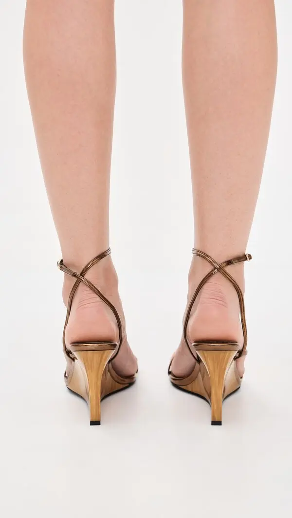 Jeffrey Campbell Topsail Metallic Wedge Sandals - Bronze