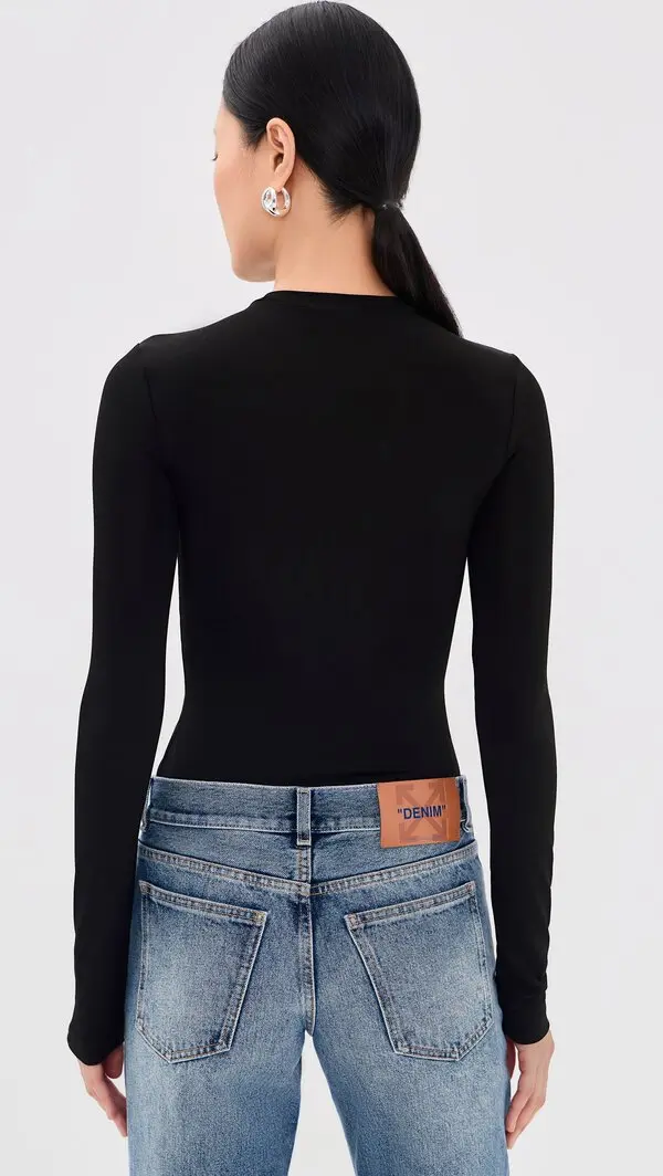 Off-White Second Skin Long Sleeve Crew Tee - Black
