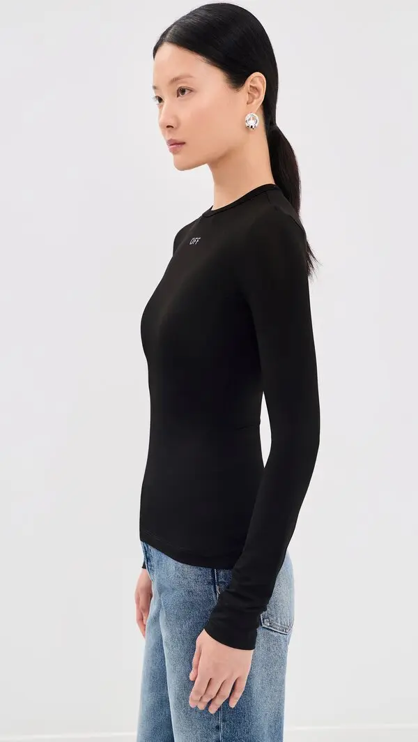 Off-White Second Skin Long Sleeve Crew Tee - Black