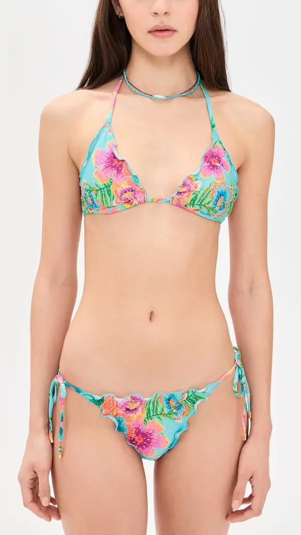 PQ SWIM Embroidered Triangle Bikini Top