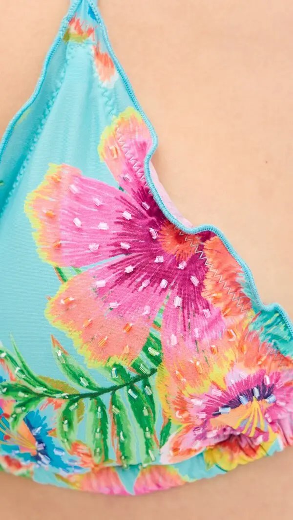 PQ SWIM Embroidered Triangle Bikini Top