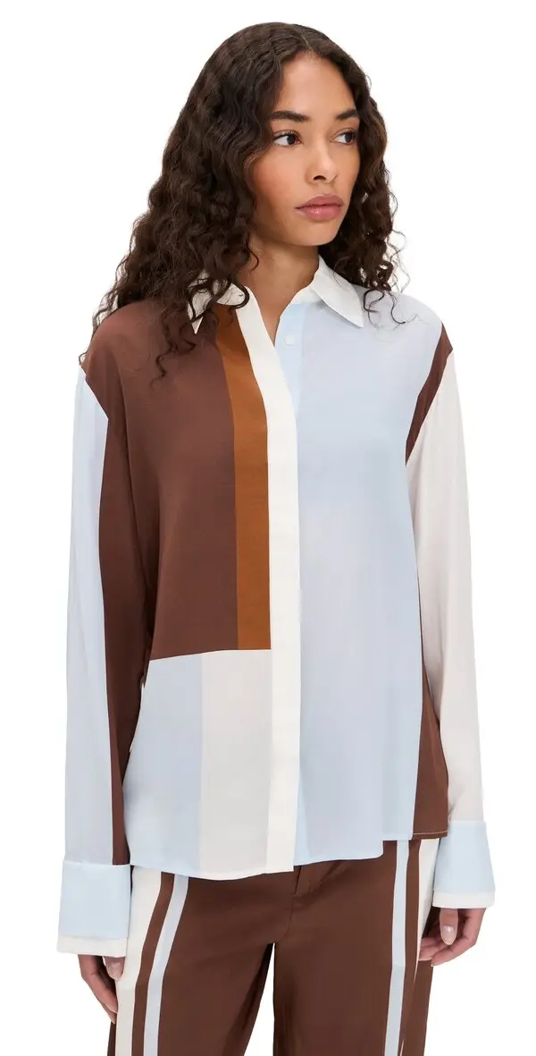 SIR. Marais Striped Silk Shirt - Metro