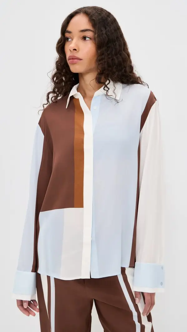 SIR. Marais Striped Silk Shirt - Metro