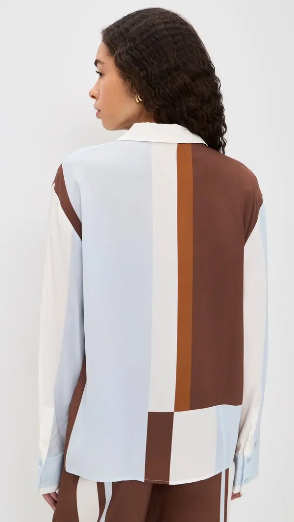 SIR. Marais Striped Silk Shirt - Metro