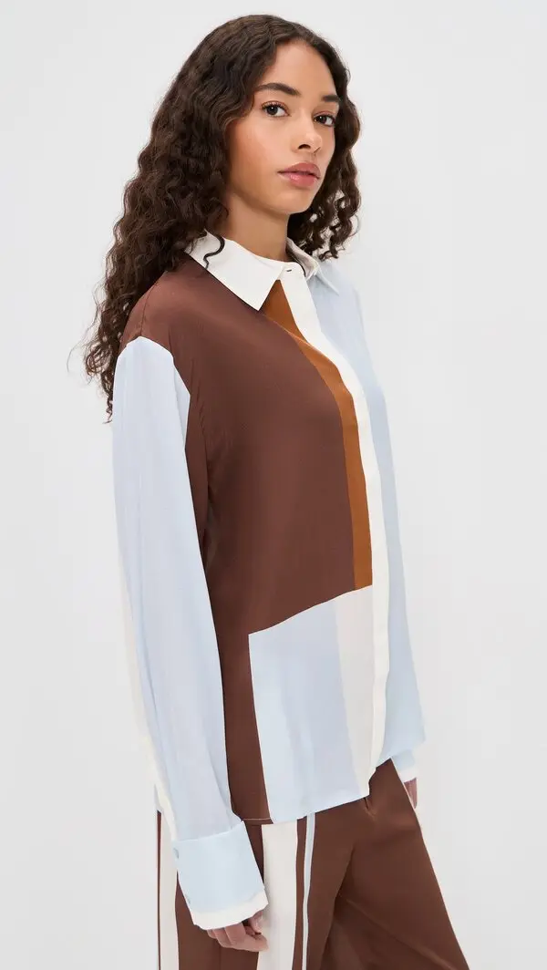 SIR. Marais Striped Silk Shirt - Metro
