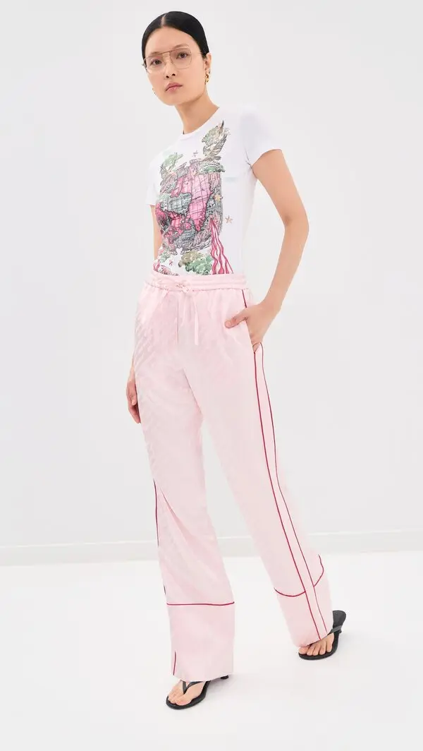 Off-White Satin Pajama Pants