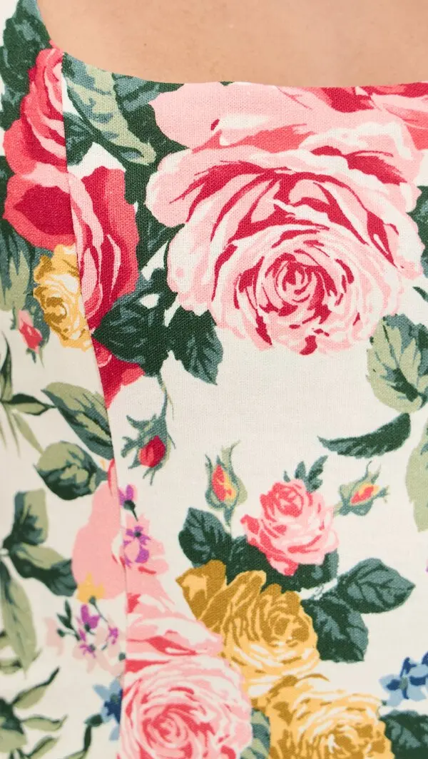 WAYF Rosemary Floral Print Sleeveless Mini Dress - Ivory Roses