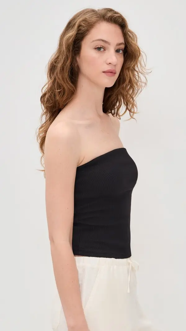 Enza Costa Cotton Rib Bandeau Top
