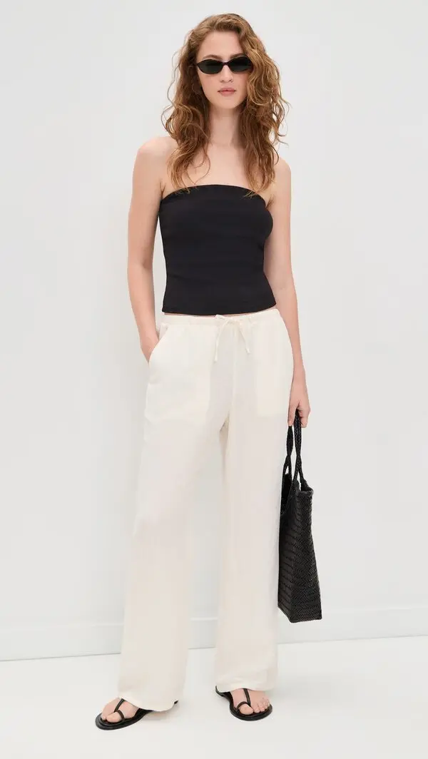 Enza Costa Cotton Rib Bandeau Top