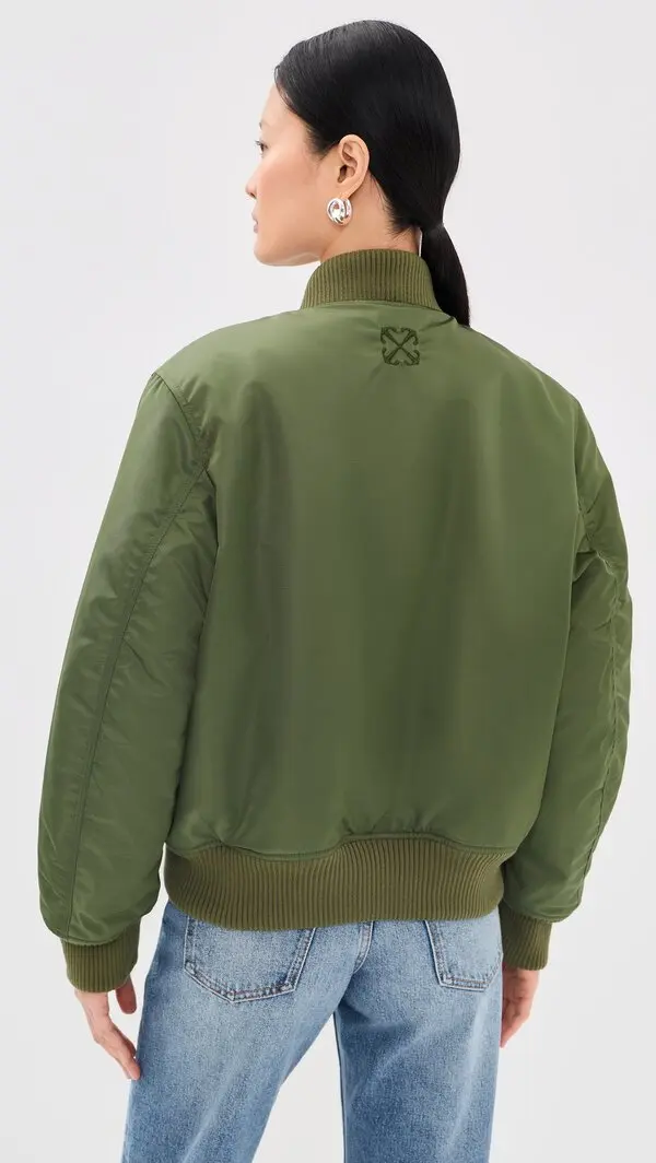 Off-White Embroidered Nylon Bomber Jacket - Beech