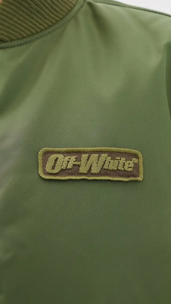 Off-White Embroidered Nylon Bomber Jacket - Beech