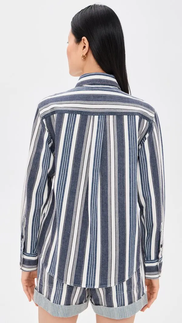 Isabel Marant Étoile Gelva Striped Cotton Shirt - Ecru/blue