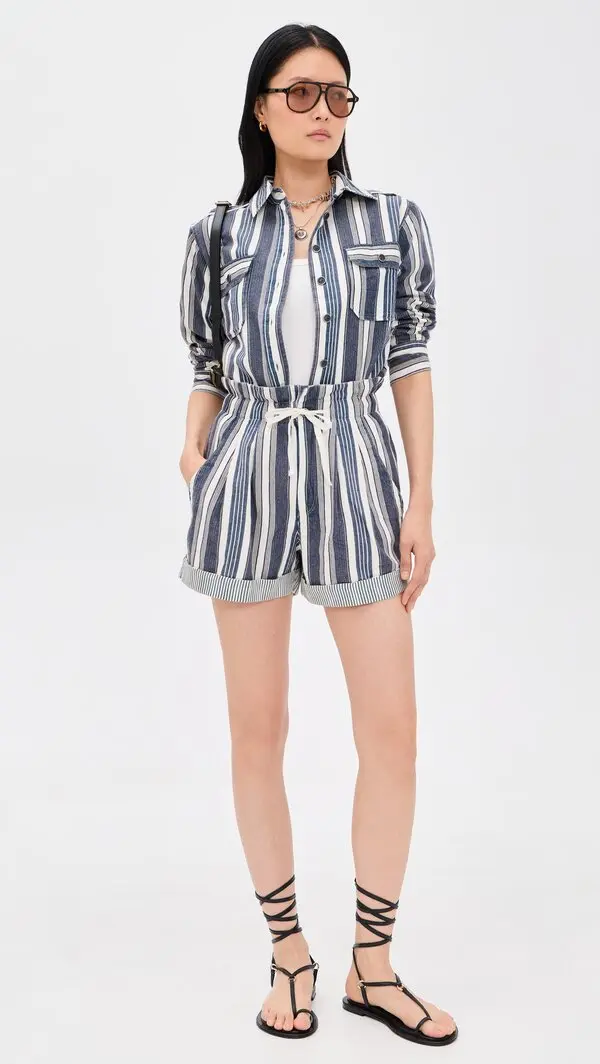 Isabel Marant Étoile Gelva Striped Cotton Shirt - Ecru/blue