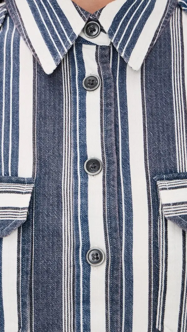 Isabel Marant Étoile Gelva Striped Cotton Shirt - Ecru/blue