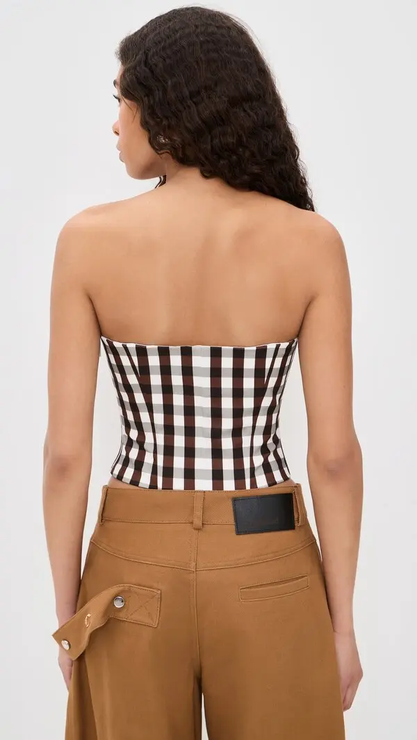 CULTNAKED Etta Bandeau Corset Gingham Check Print