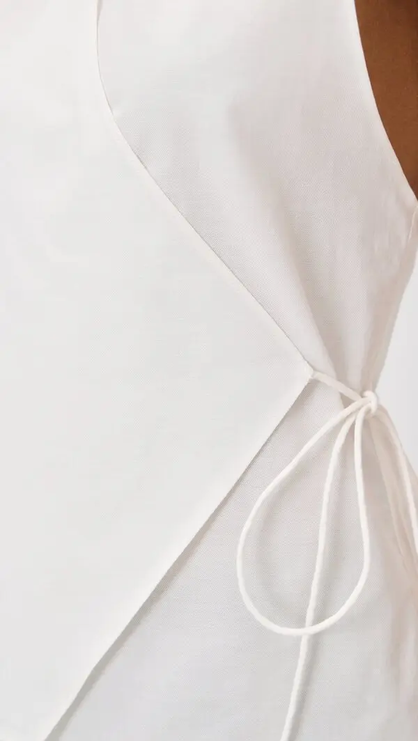 ST. AGNI Oxford Wrap Halter Top