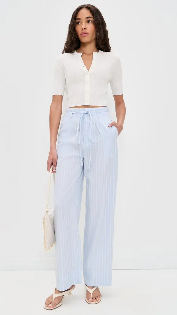 Onia Striped Paper Bag Waist Trousers
