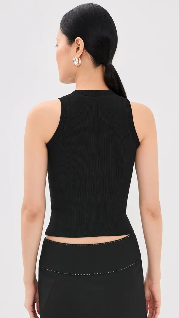 Off-White Stamp Ribbed Tank - Black