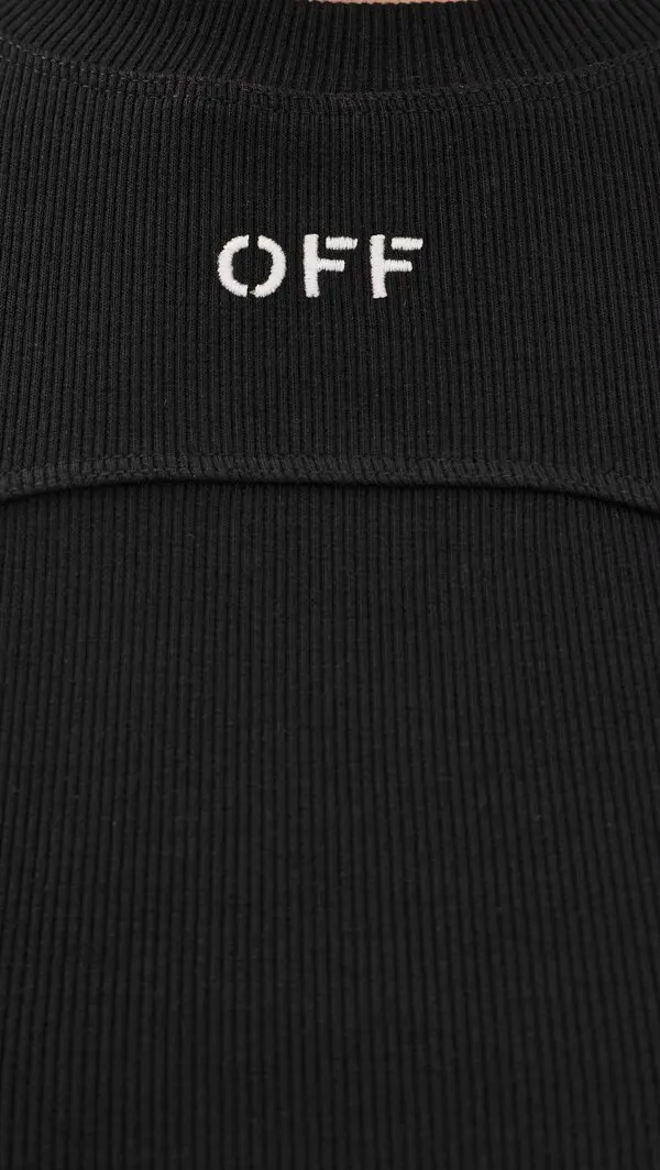 Off-White Stamp Ribbed Tank - Black
