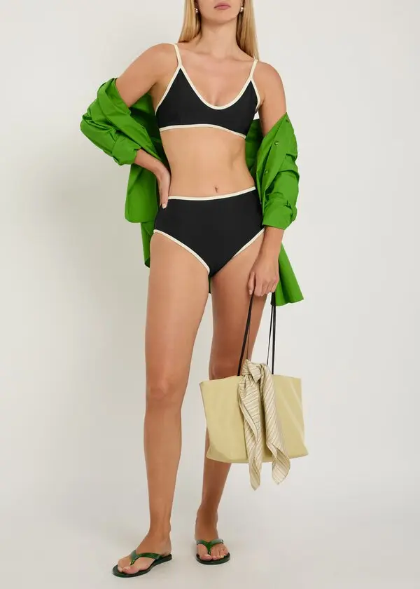 SOLAQUA Contrast-trim Bikini Set