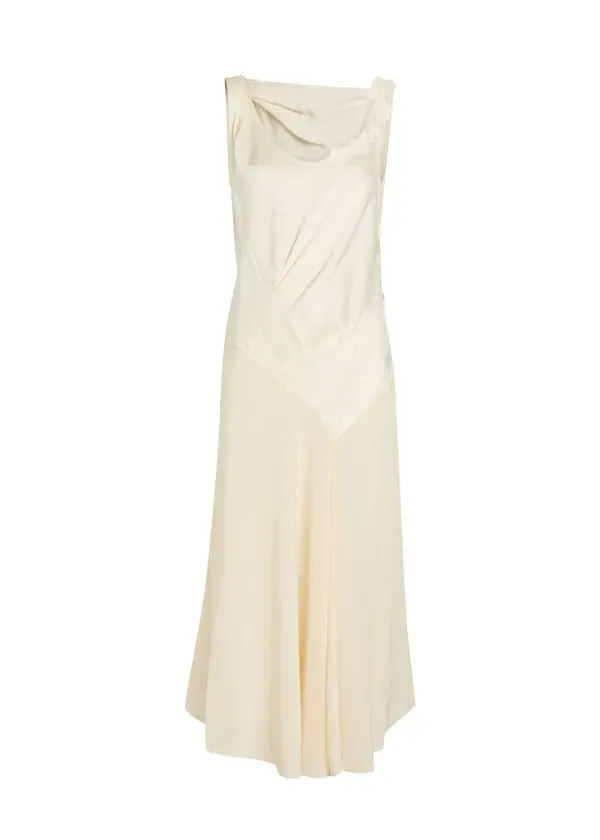 Victoria Beckham Lace-trimmed Satin Midi Dress - Ivory