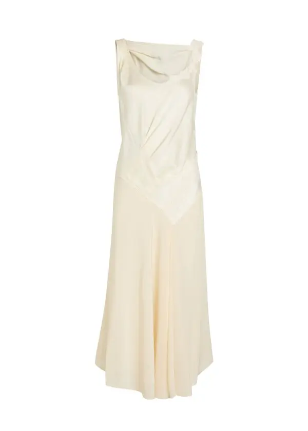 Victoria Beckham Lace-trimmed Satin Midi Dress - Ivory