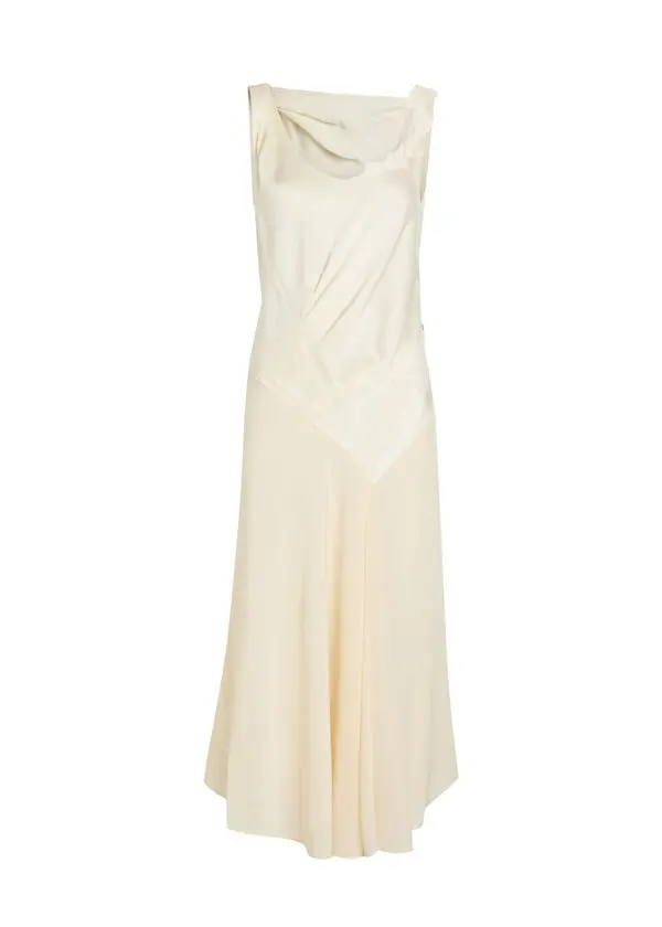 Victoria Beckham Lace-trimmed Satin Midi Dress - Ivory