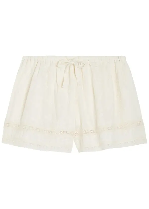 SOLAQUA Embroidered Cotton Shorts