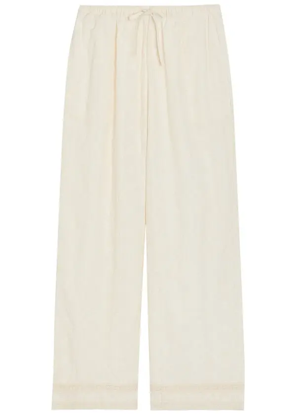 SOLAQUA Embroidered Wide-leg Trousers