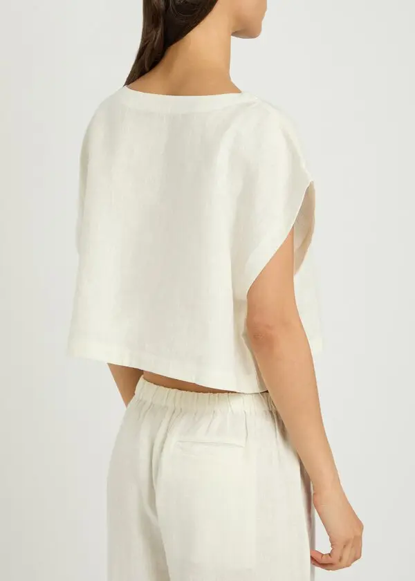 Suzie Kondi Kori Cropped Linen Top