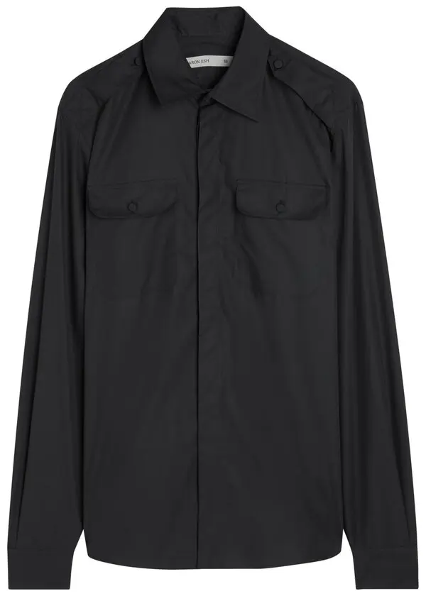 AARON ESH Military Cotton-poplin Shirt - Black