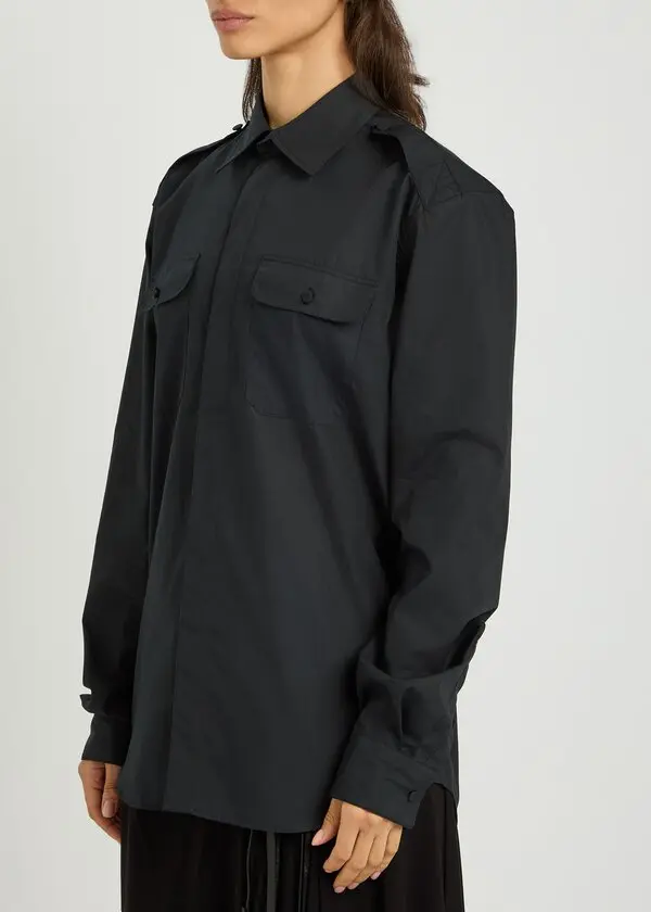 AARON ESH Military Cotton-poplin Shirt - Black