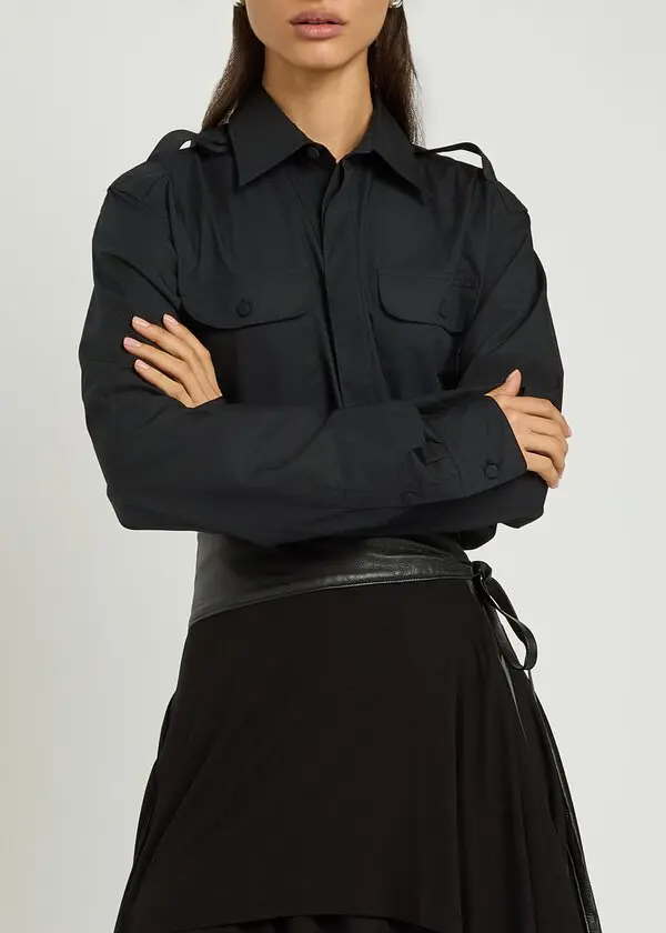 AARON ESH Military Cotton-poplin Shirt - Black