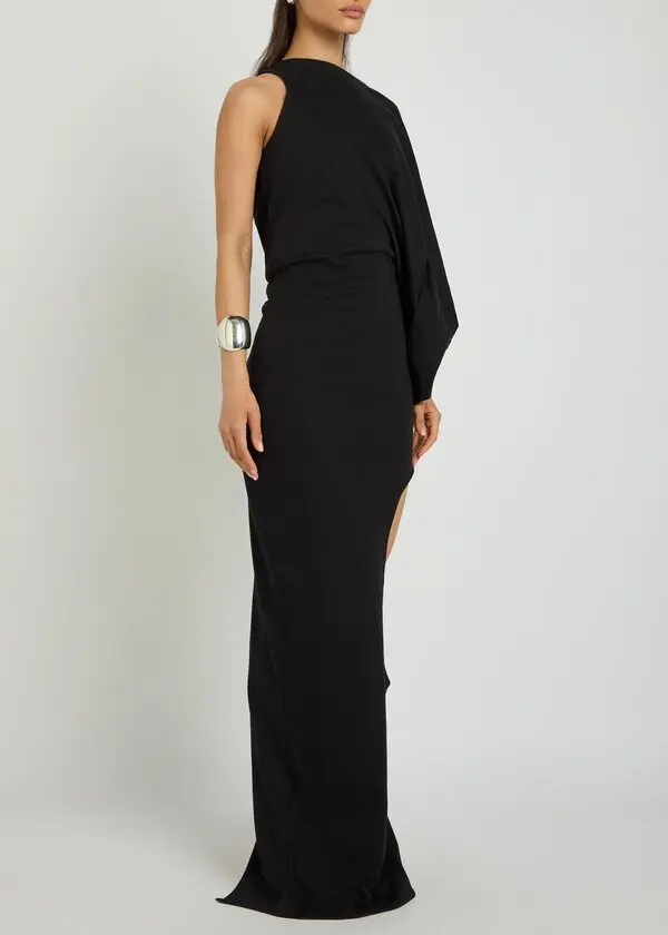 A.W.A.K.E. Mode Asymmetric Cut-out Cotton Maxi Dress
