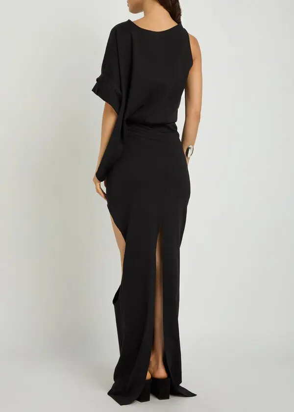 A.W.A.K.E. Mode Asymmetric Cut-out Cotton Maxi Dress