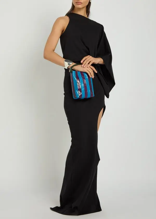 A.W.A.K.E. Mode Asymmetric Cut-out Cotton Maxi Dress