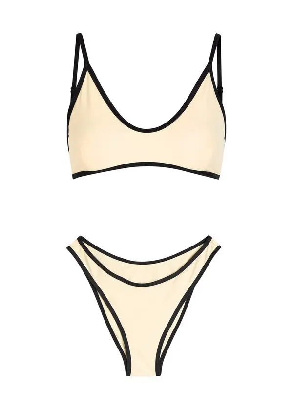 SOLAQUA Bikini With Scoop Neck And Contrasting Trims