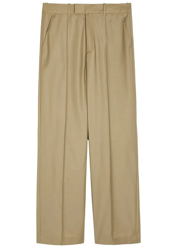 Ronny Kobo Rowley Straight-leg Wool-blend Trousers - Light Brown