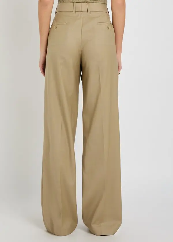 Ronny Kobo Rowley Straight-leg Wool-blend Trousers - Light Brown