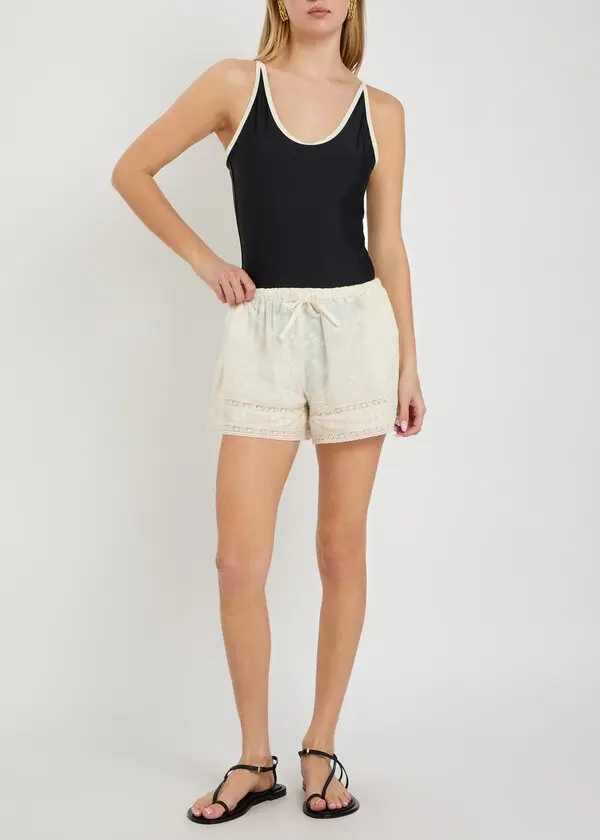 SOLAQUA Piped-trim Swimsuit