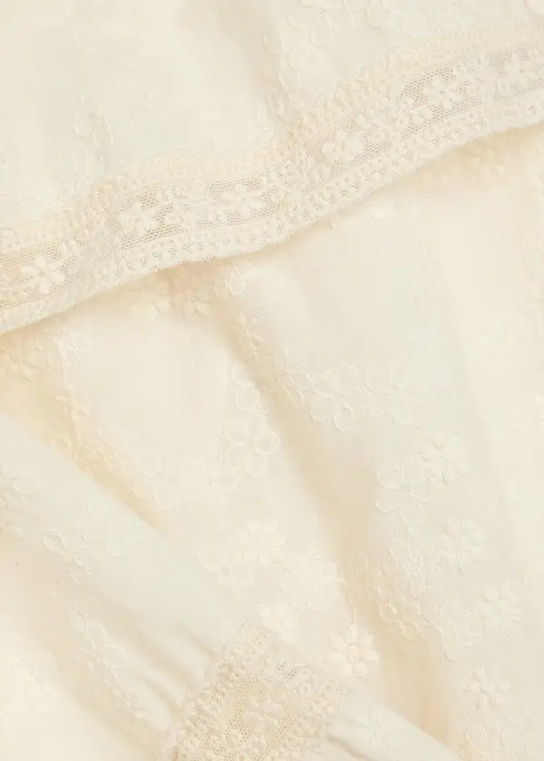 SOLAQUA Iris Embroidered Cotton Top
