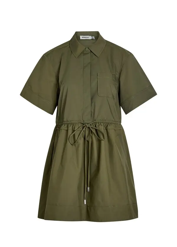 Simkhai Dawson Mini Shirt Dress - Green
