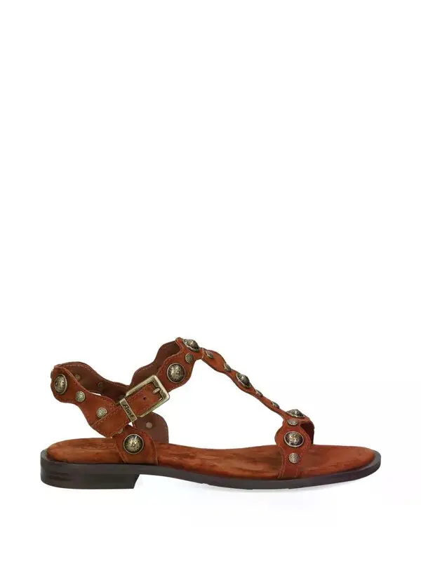 Ash Phanny Studded T-bar Sandals - Brown