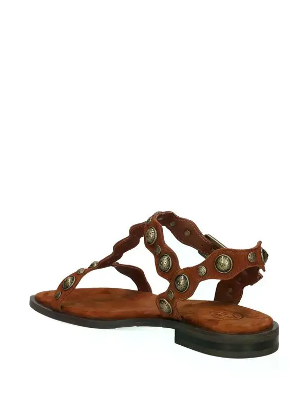 Ash Phanny Studded T-bar Sandals - Brown