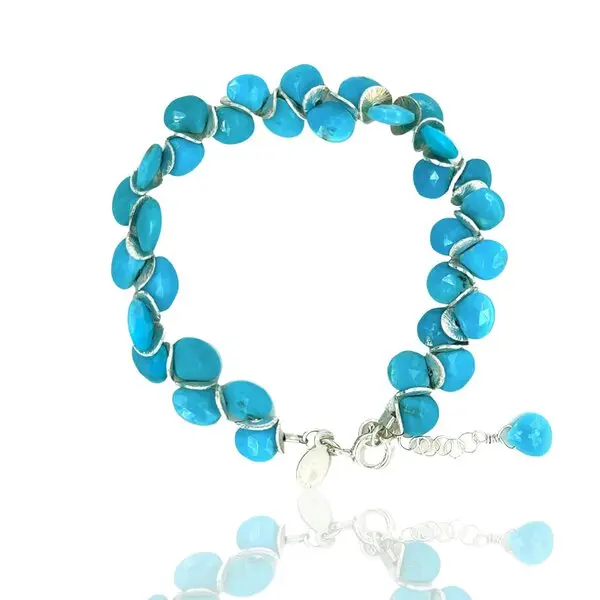 LORI KAPLAN DESIGN Sleeping Beauty Turquoise Sterling Silver Bracelet - Blue/silver