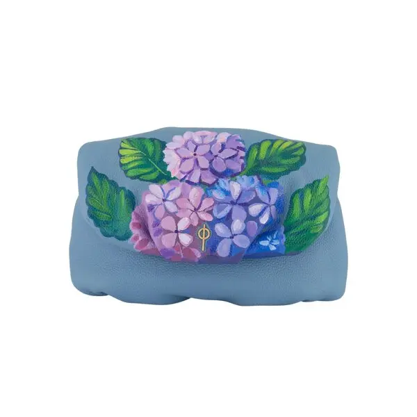 OTRERA Floral Leda Leather Clutch - Blue