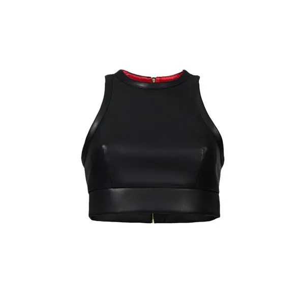 LIKA Eco-leather Cropped Top